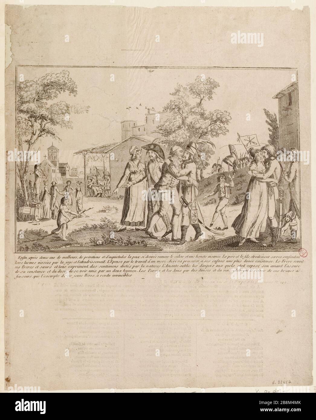 Country scene celebrating the return of peace. [Front] (TF Stock Photo ...