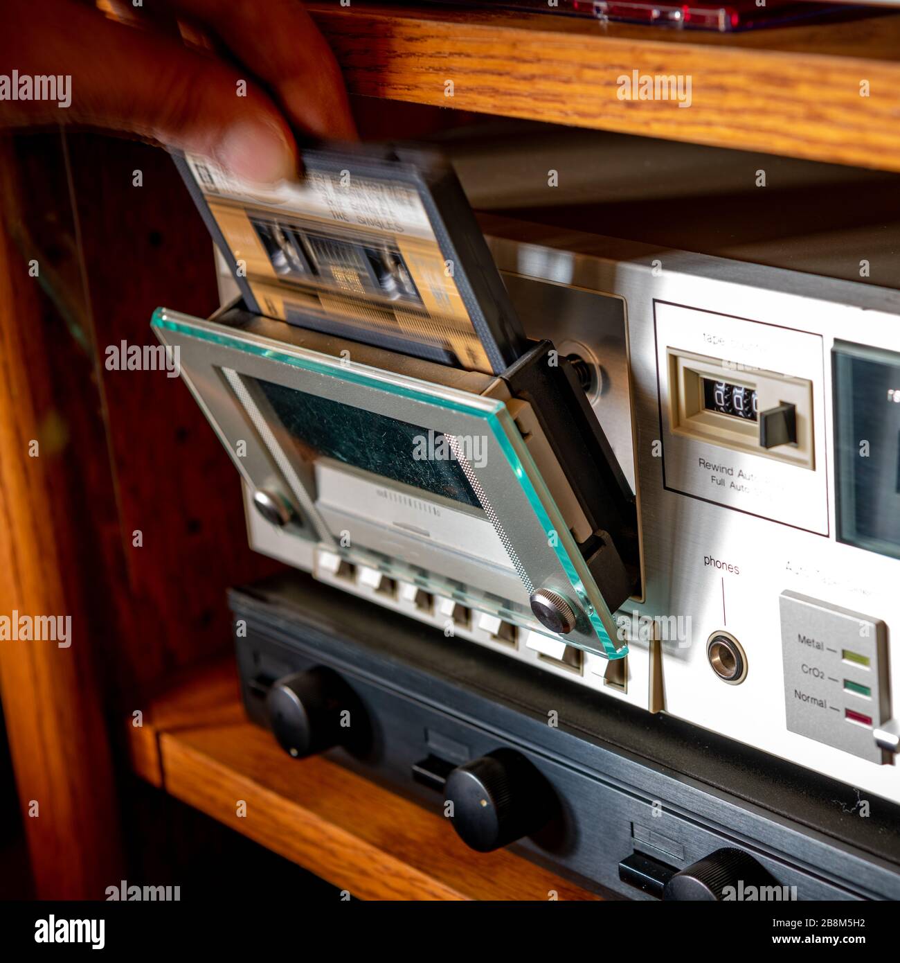 Old tape for listening to music motion blur Stock Photo - Alamy