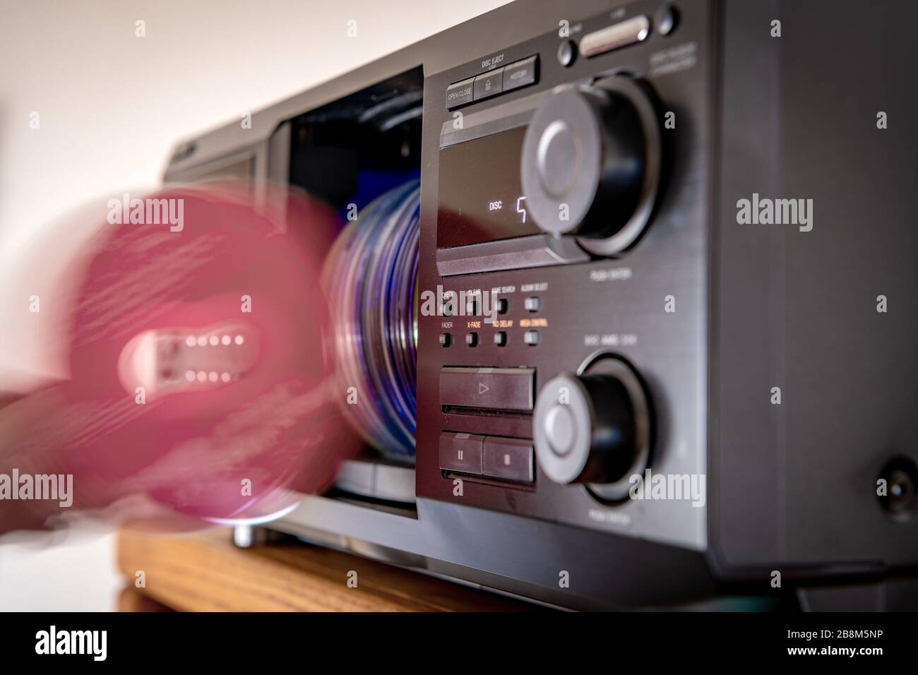 CD for music player deck holding multiple disks Stock Photo - Alamy