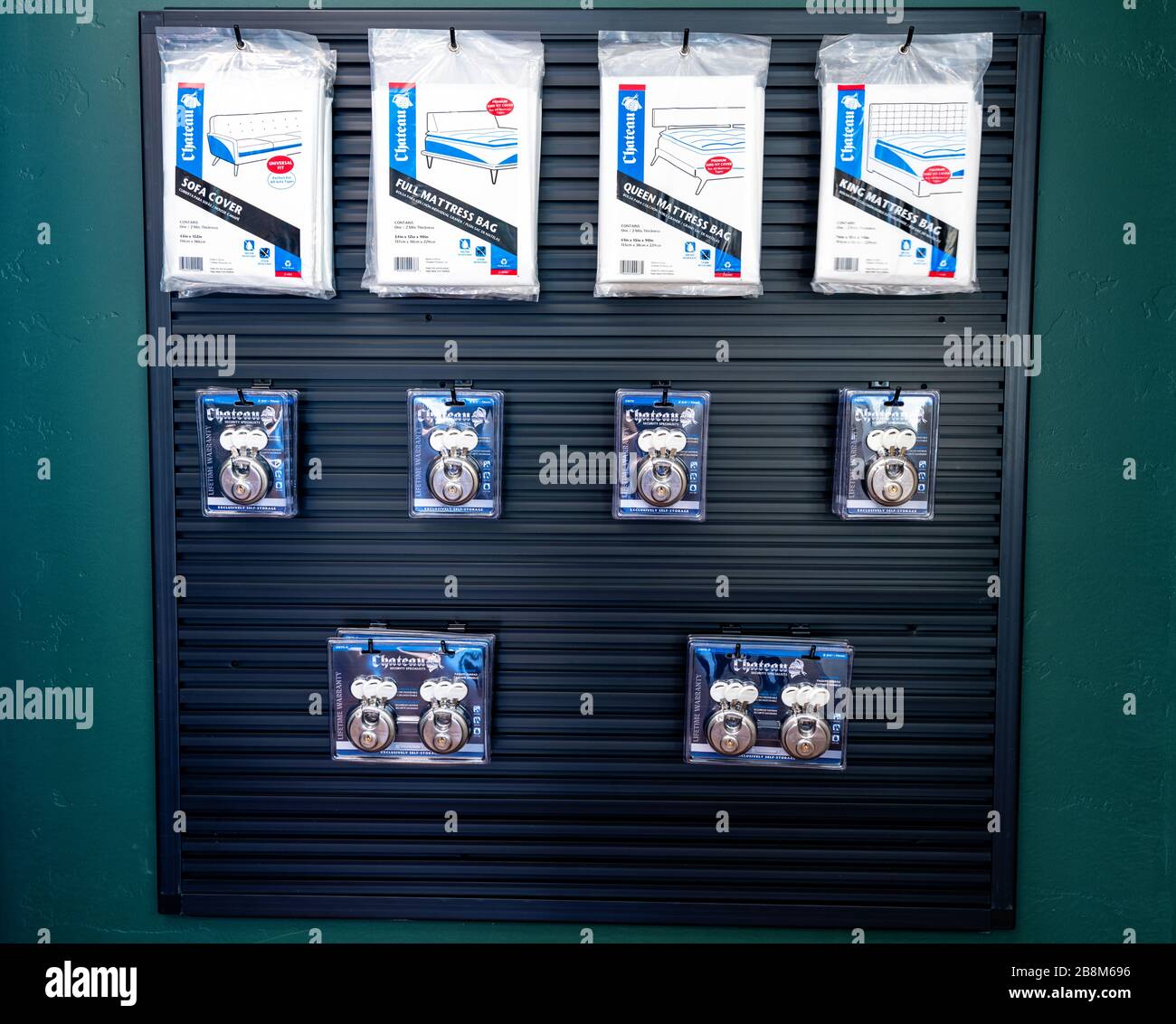 Locks and bags from a mini warehouse facility Stock Photo - Alamy