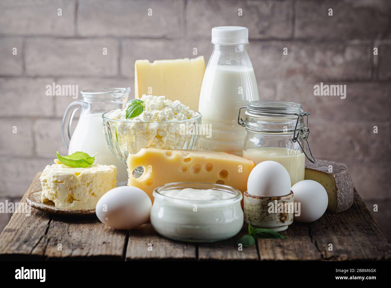 Fresh dairy products Stock Photo - Alamy