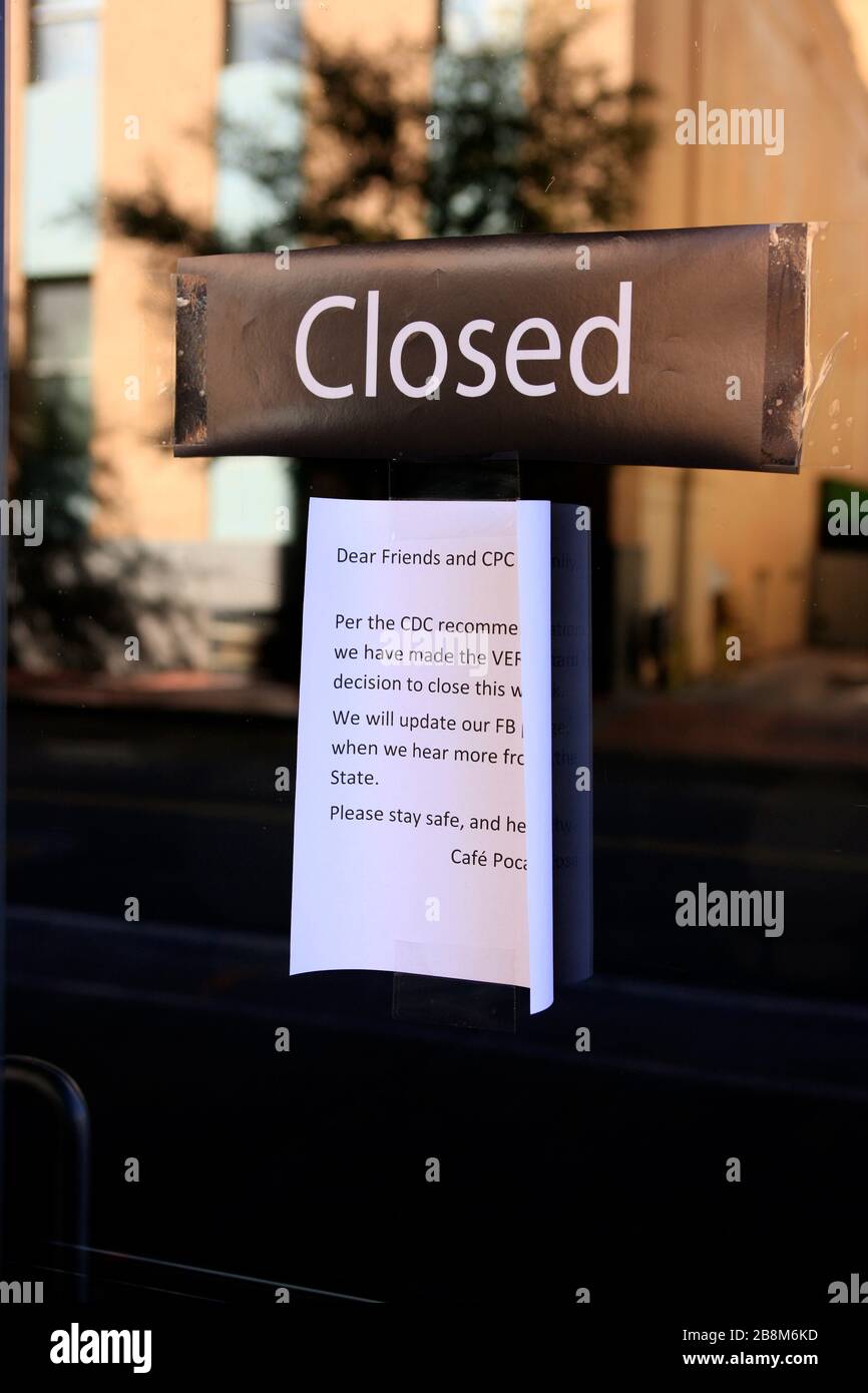 Sign posted on the window of a business during the lockdown of ...