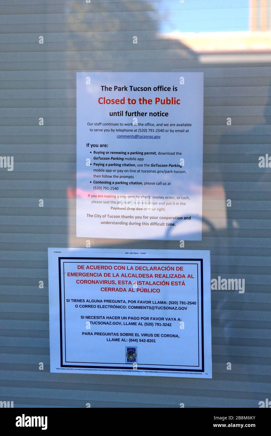 Sign posted on the window of a business during the lockdown of ...