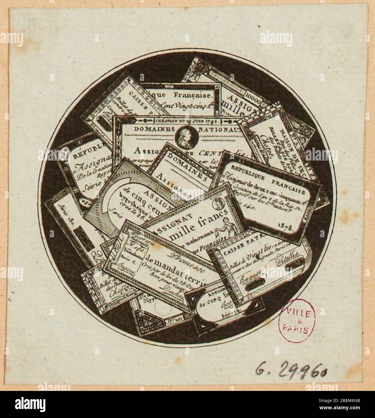 Assignats in a medallion (TF Stock Photo - Alamy