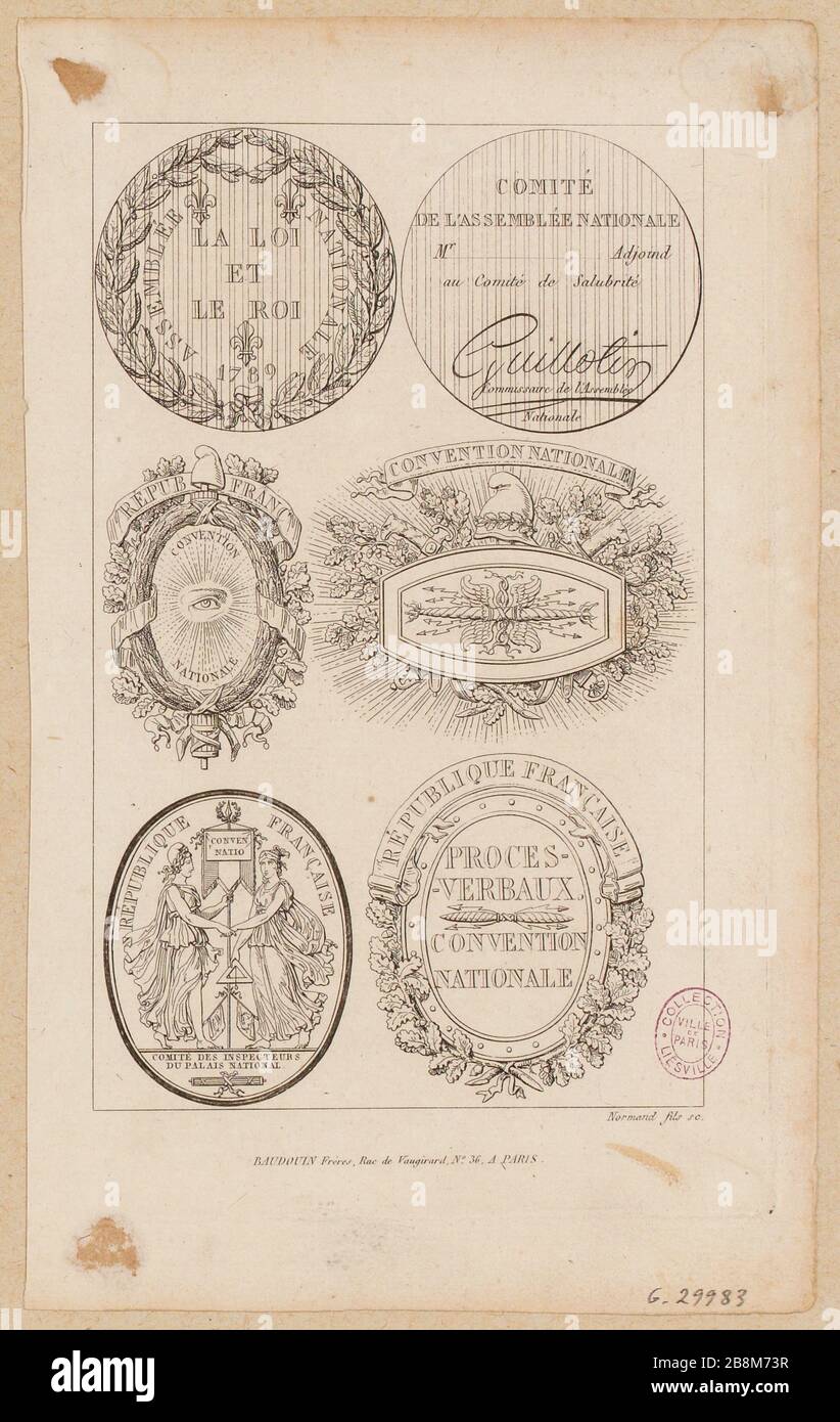 Various models of vignettes, cards or medals revolutionary period (TF ...