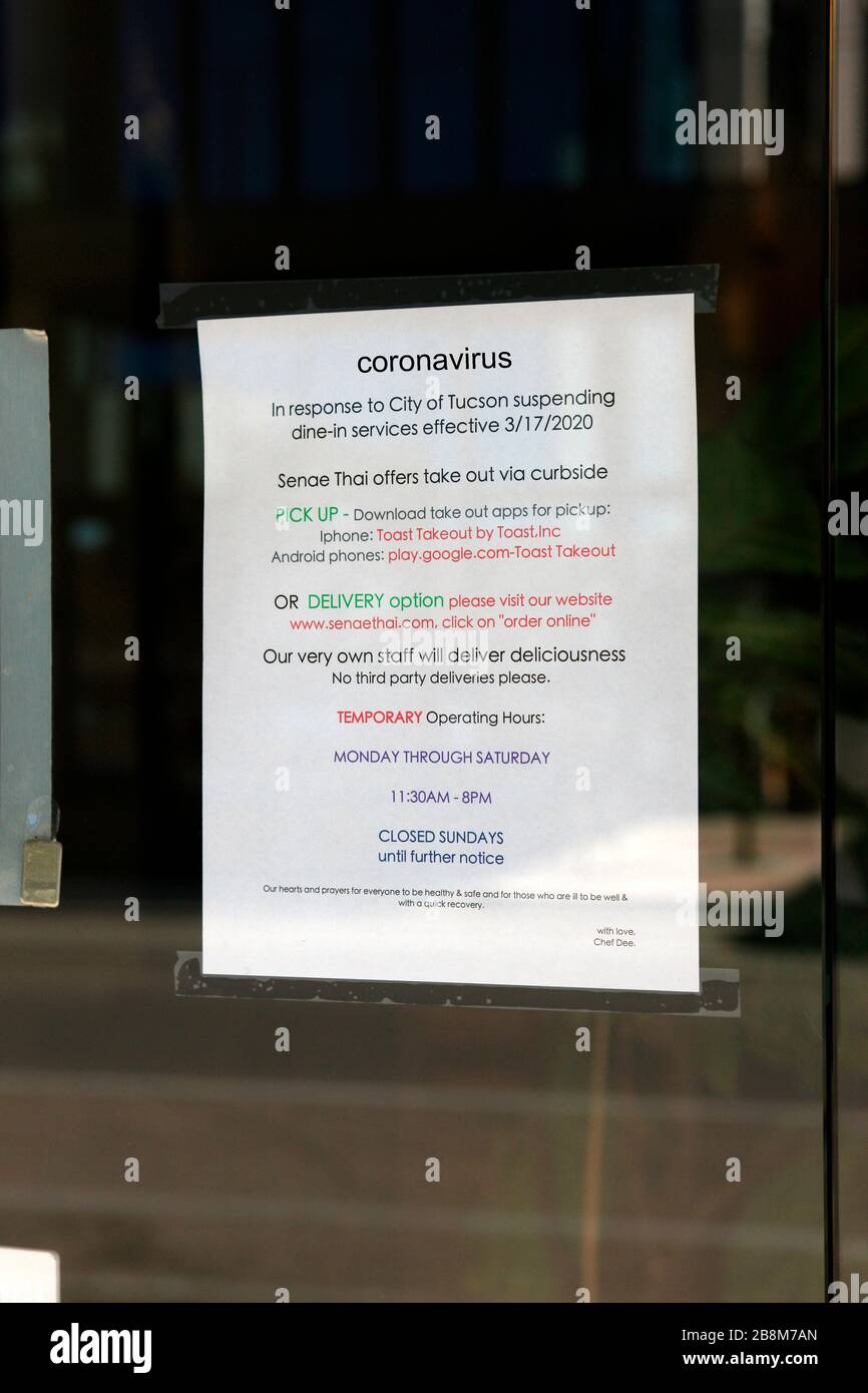 Sign posted on the window of a business during the lockdown of ...
