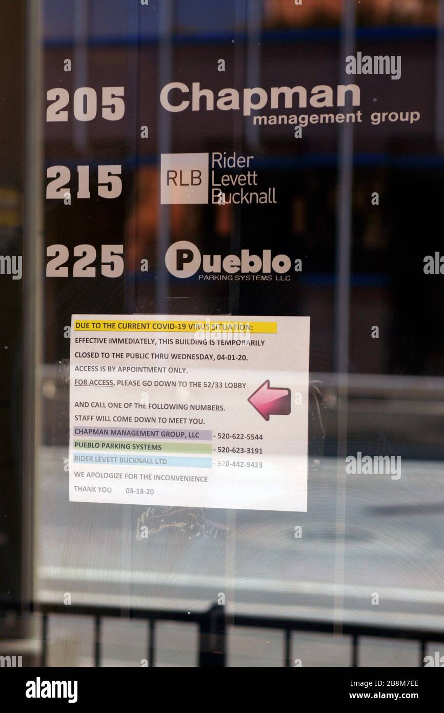 Sign posted on the window of a business during the lockdown of ...