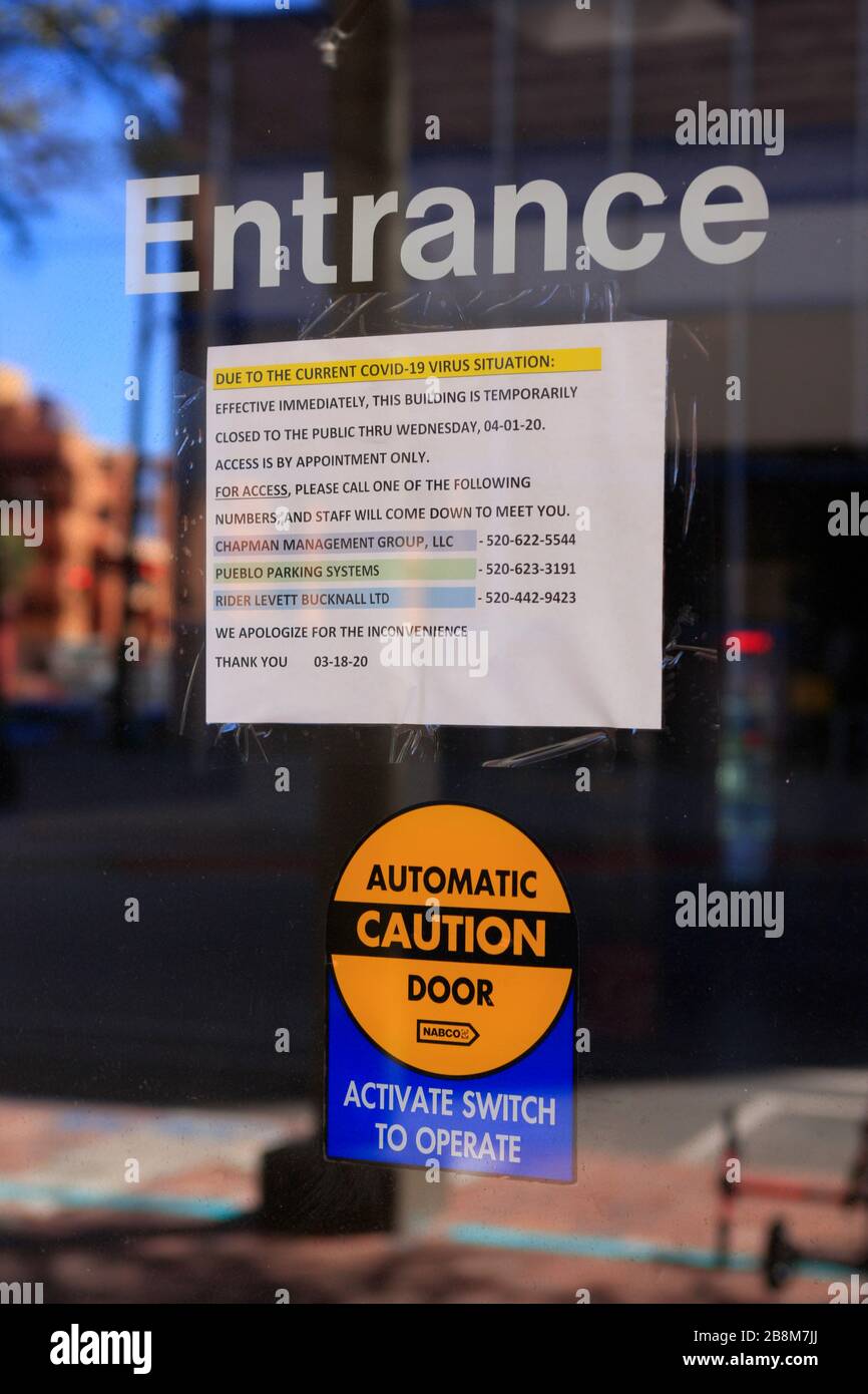 Sign posted on the window of a business during the lockdown of ...