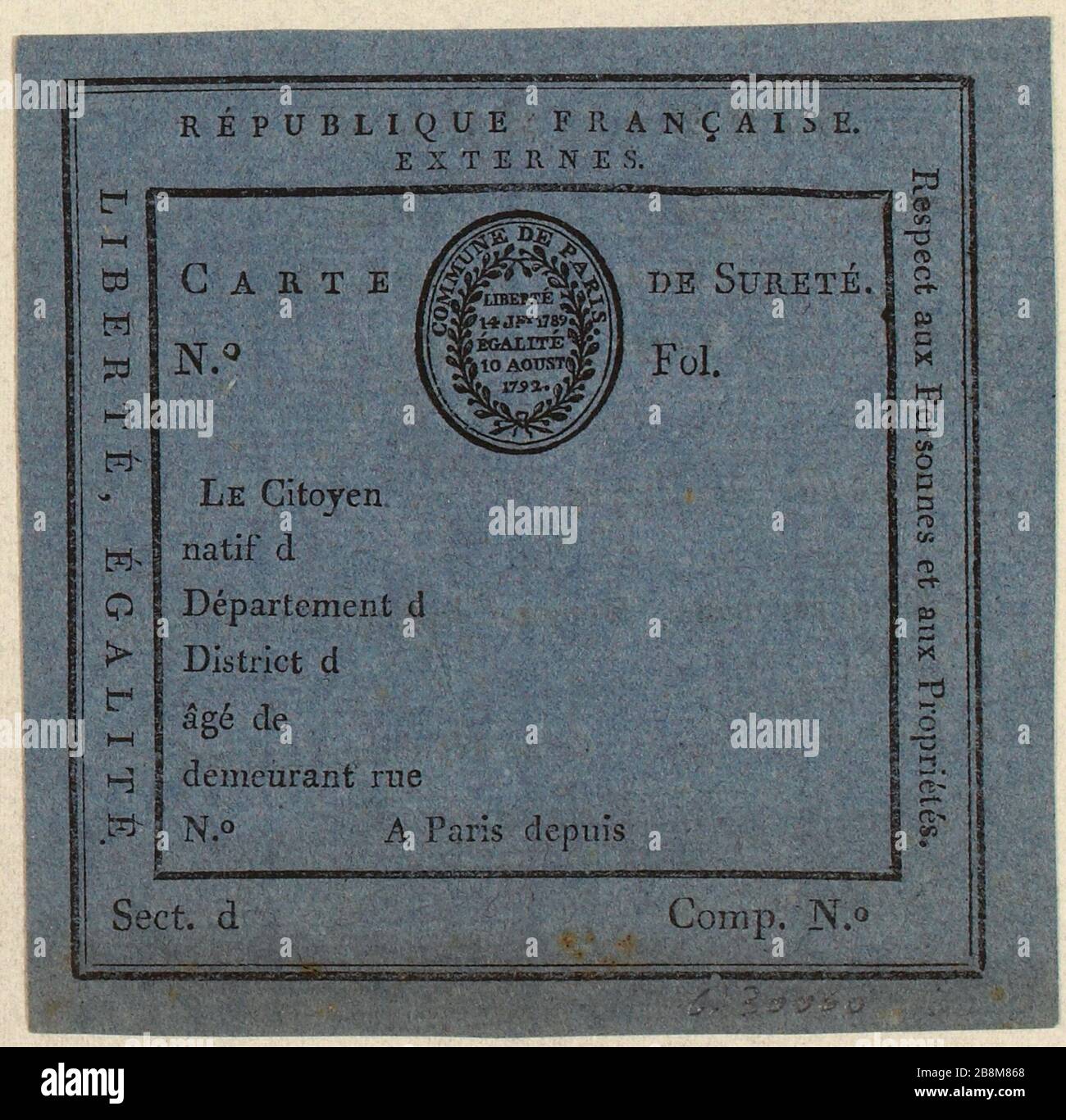 Safety Card (TF Stock Photo - Alamy