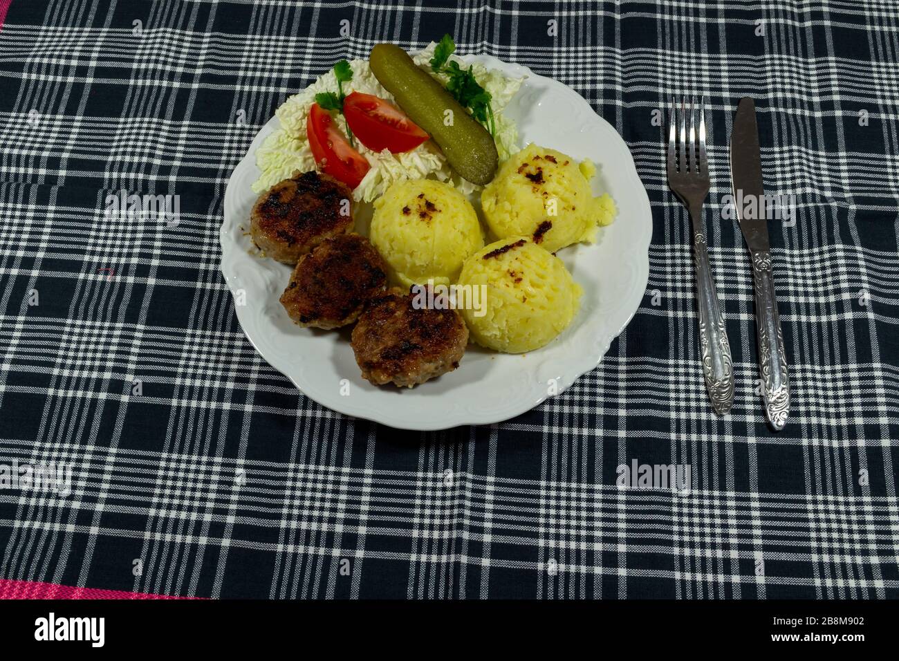 Mince cutlets as a main course for dinner Stock Photo - Alamy