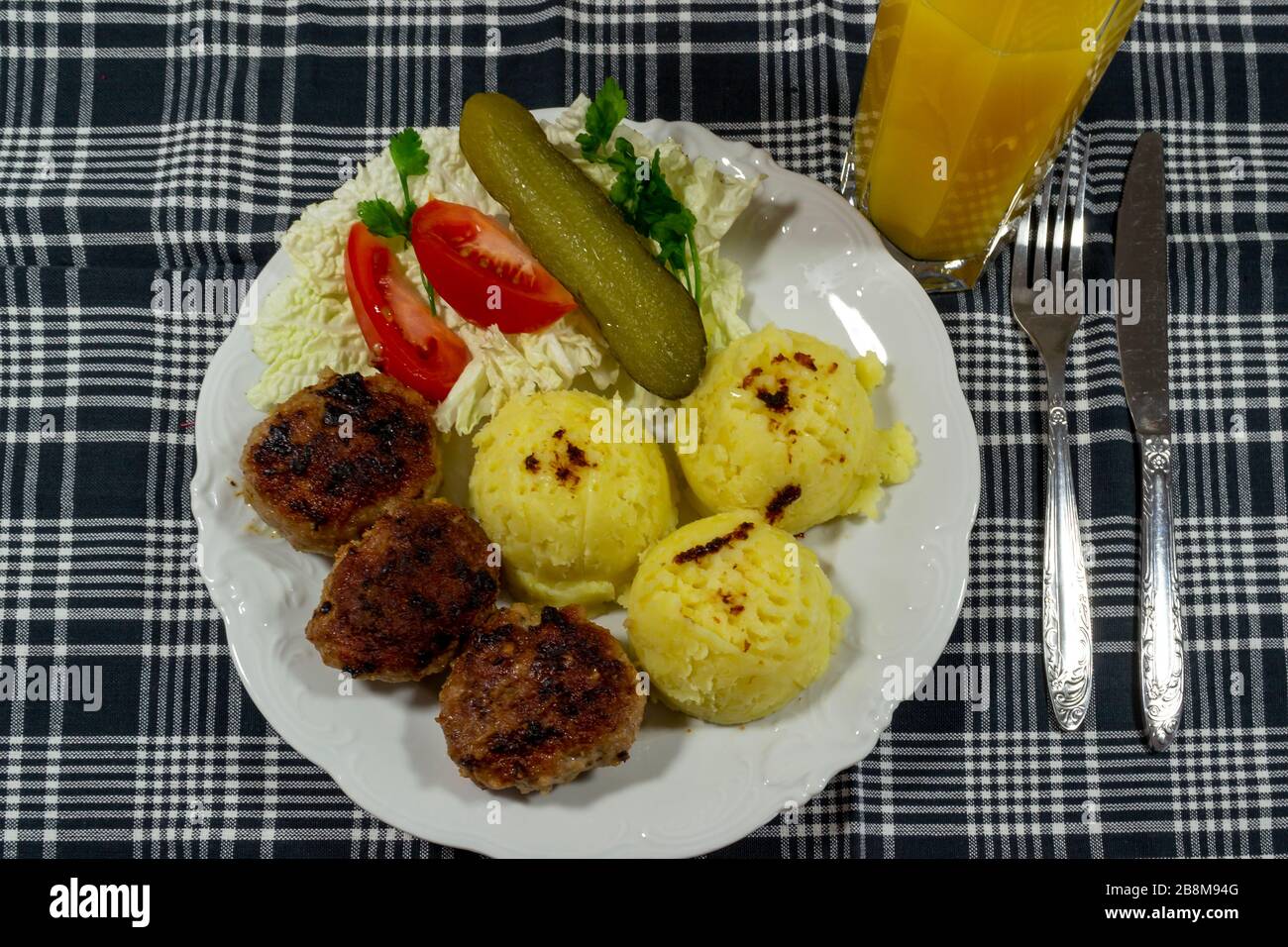 Mince cutlets as a main course for dinner Stock Photo - Alamy