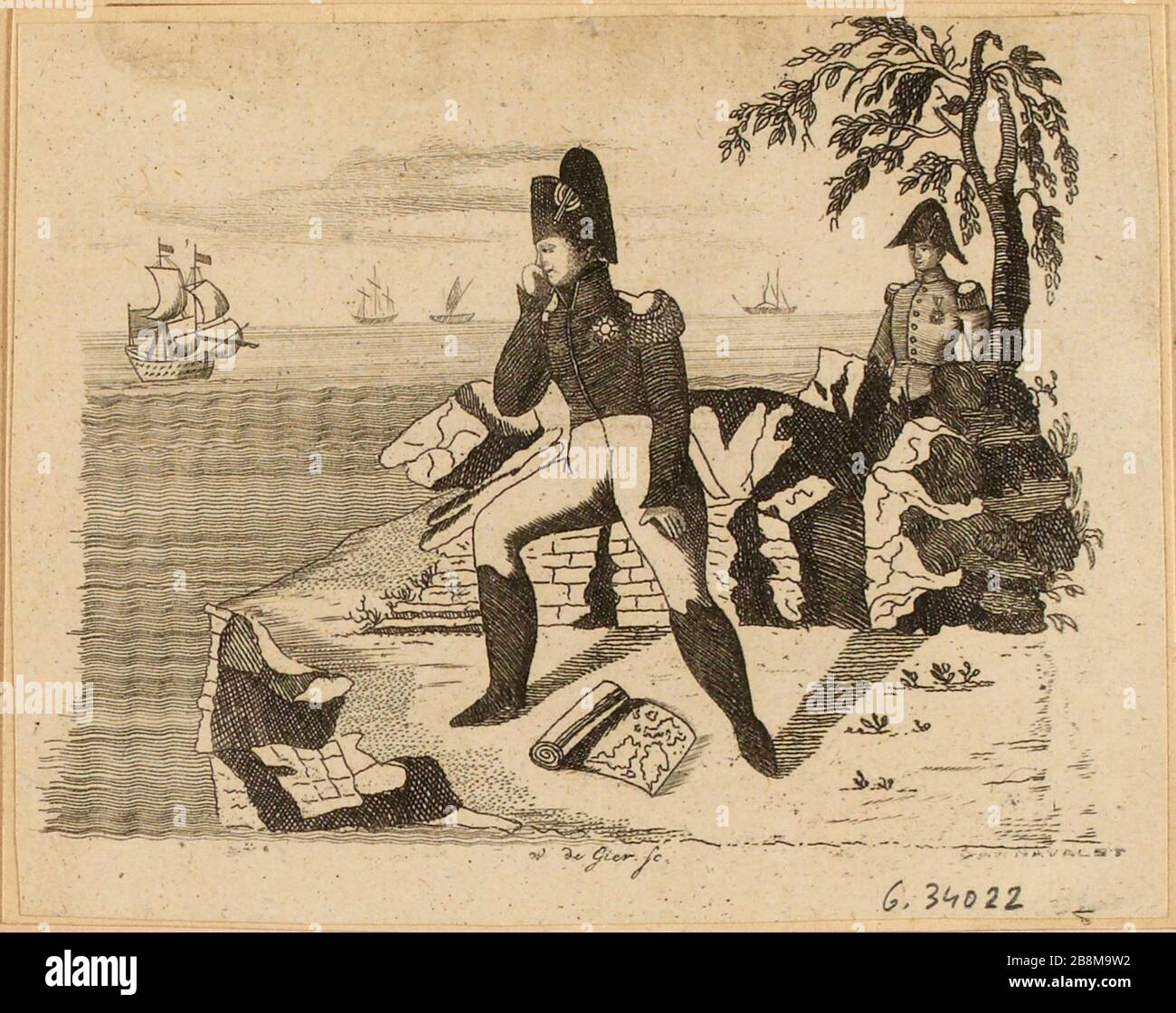 Napoleon thoughtfully watching the sea. (TF Stock Photo - Alamy