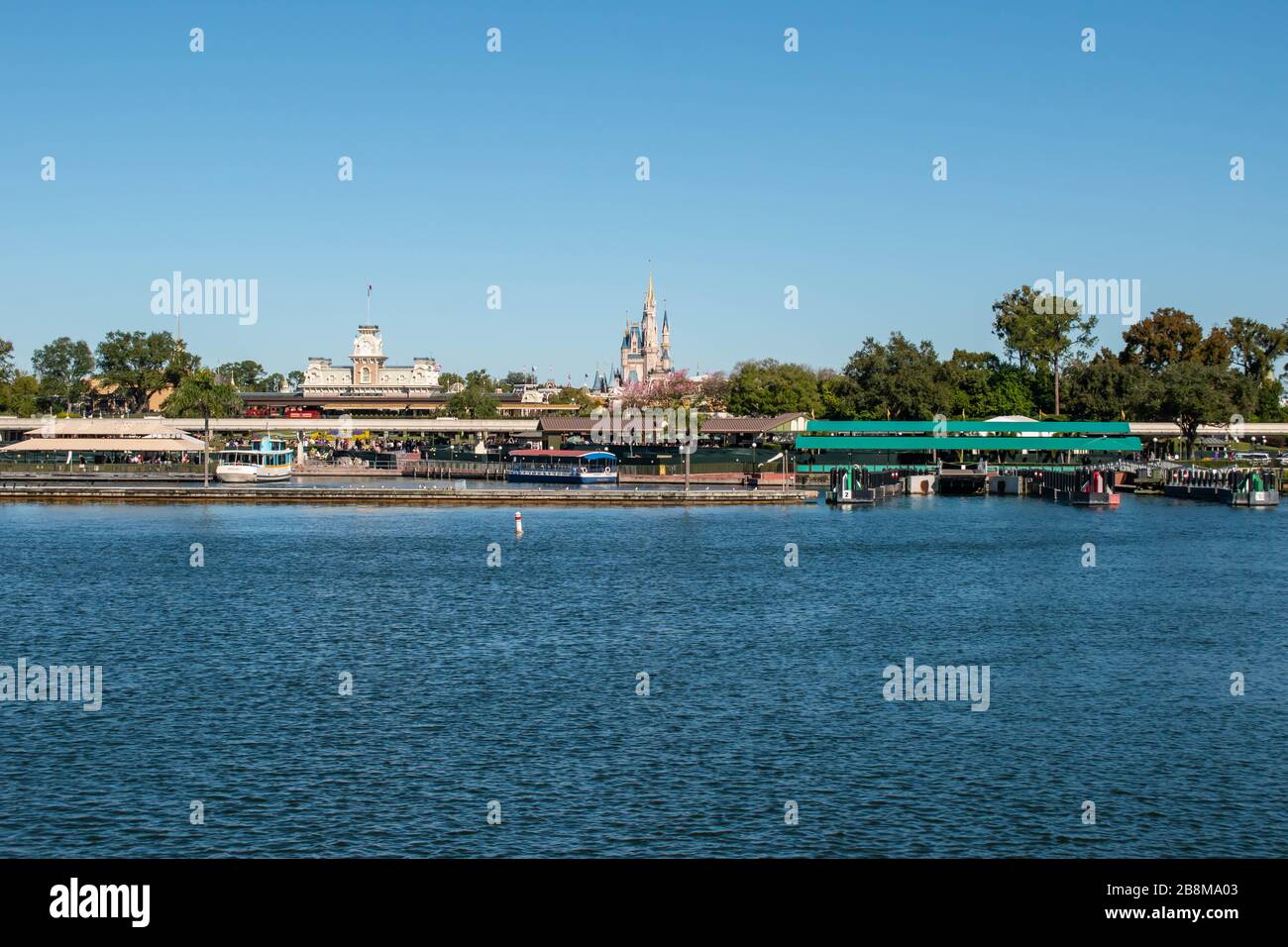 Orlando, Florida. January 20, 2020. Panoramic view of Magic Kingdom ...