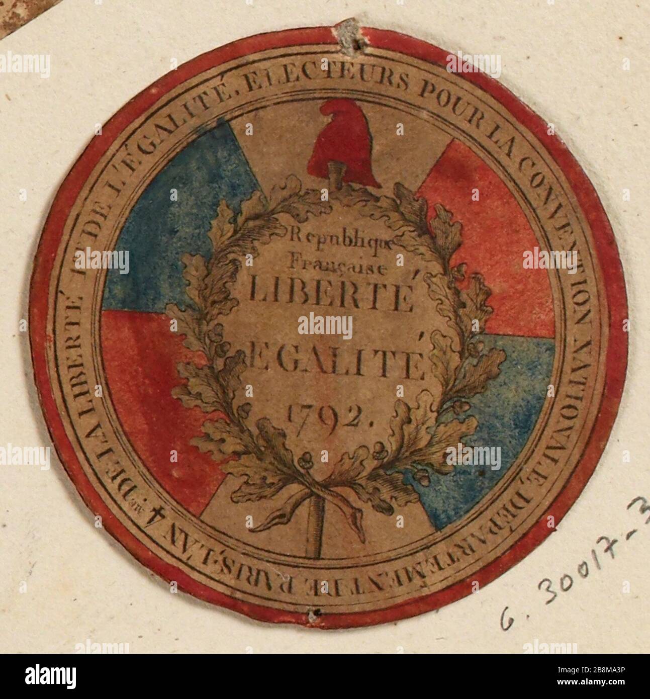Voting card for the Convention, department of Paris, 1792 (TF Stock ...