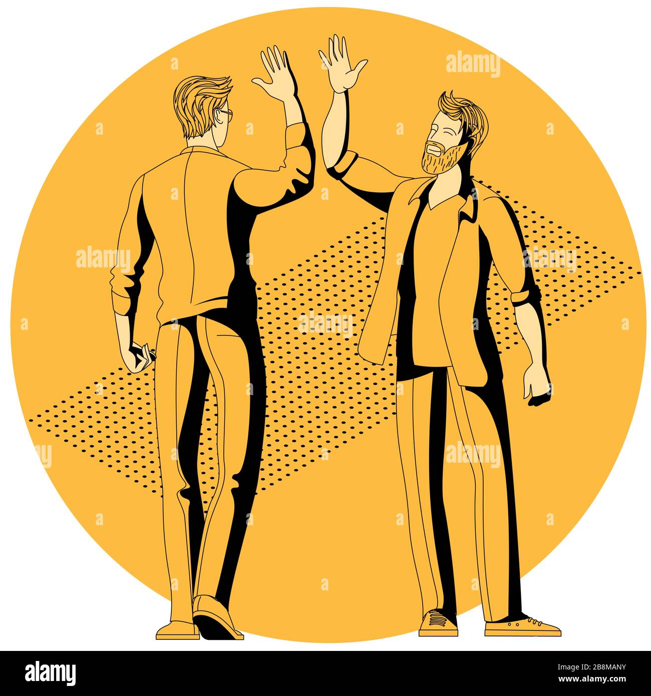 High five friends happy Stock Vector Images - Alamy