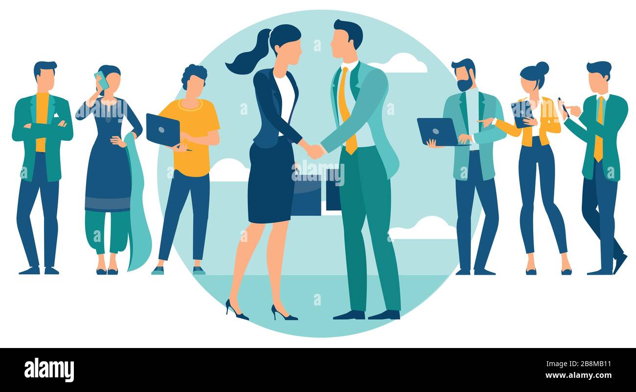 people shake hands Stock Vector Image & Art - Alamy