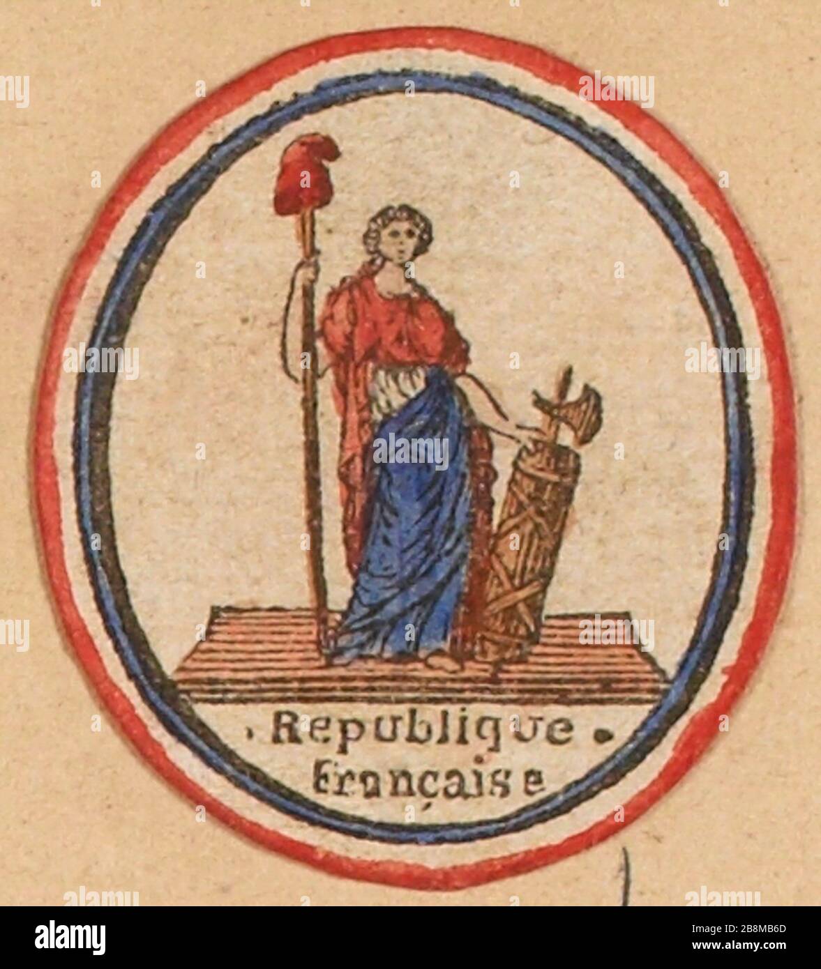 Token decorated with an allegory allegory of the Republic taking one ...