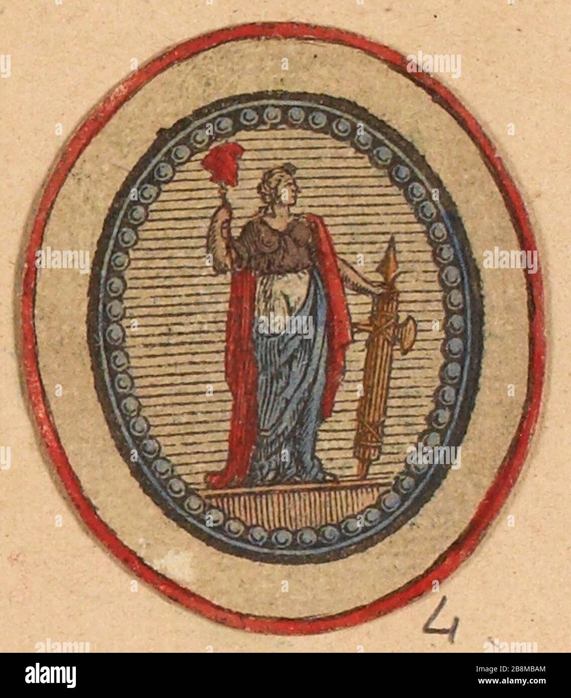 Allegory of the Republic holding a picnic with the Phrygian cap and ...