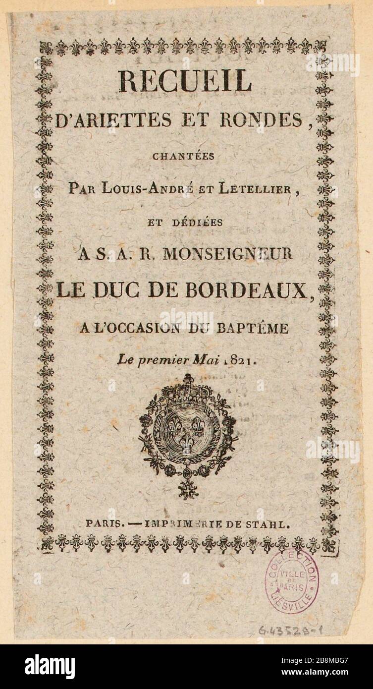 Reports / of ariettes et rondes / chantées by André-Louis Letellier et ...