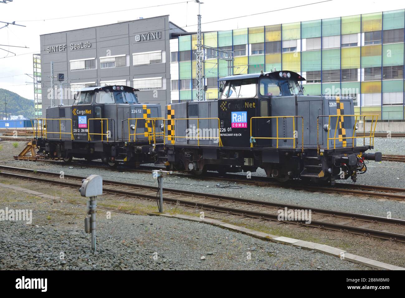 CargoNet diesel shunters 226 01 and 226 12 are seen at Trondheim ...