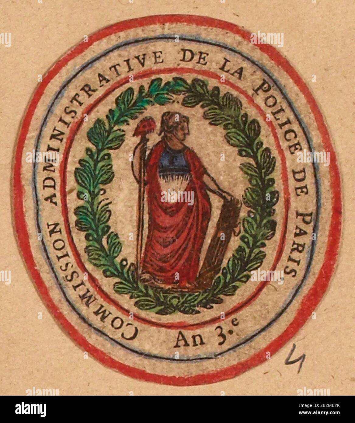 Token decorated with a sticker Administrative Commission of the Paris ...