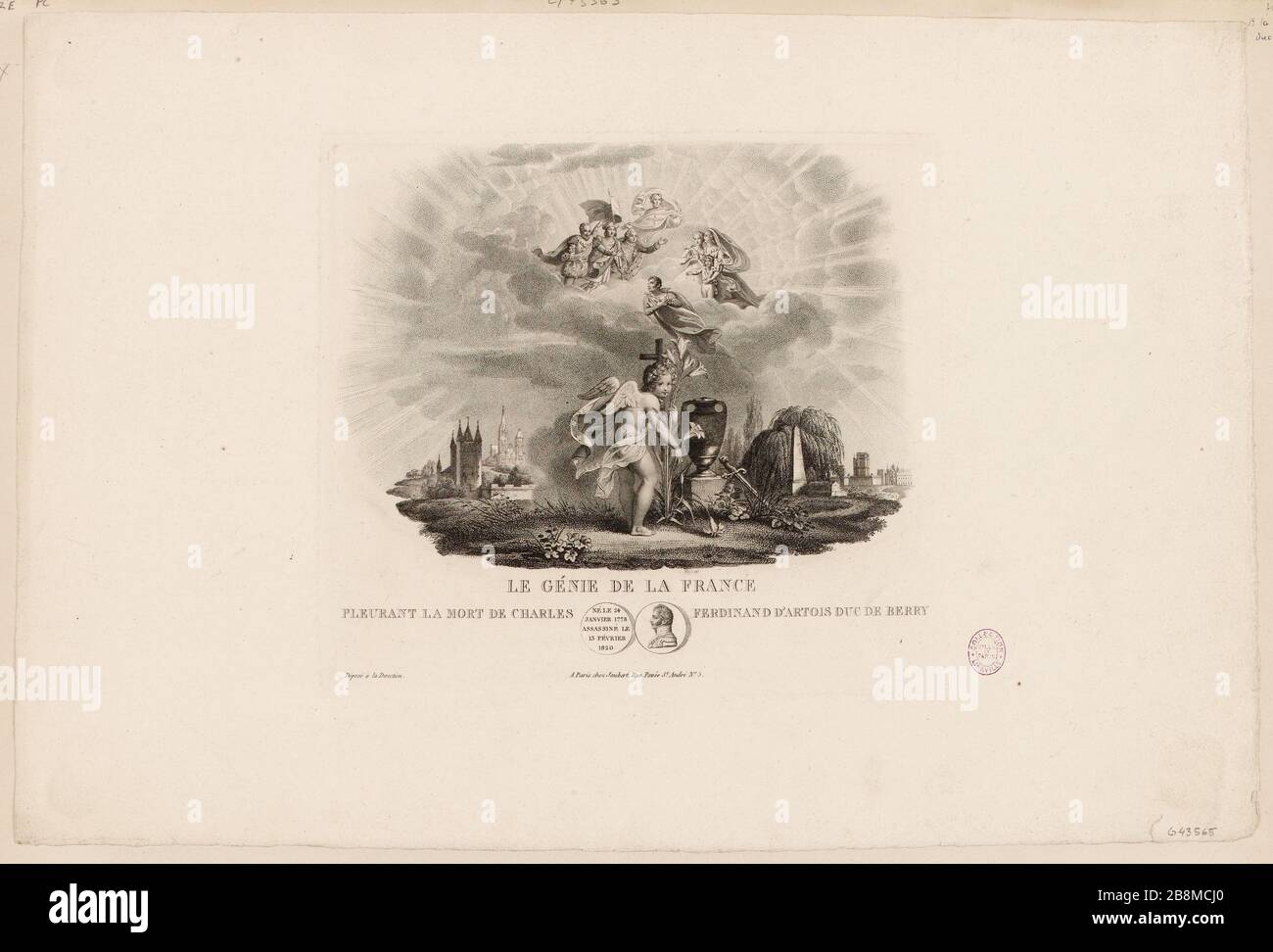 The Genius of France / Mourning the death of Charles Ferdinand d'Artois ...