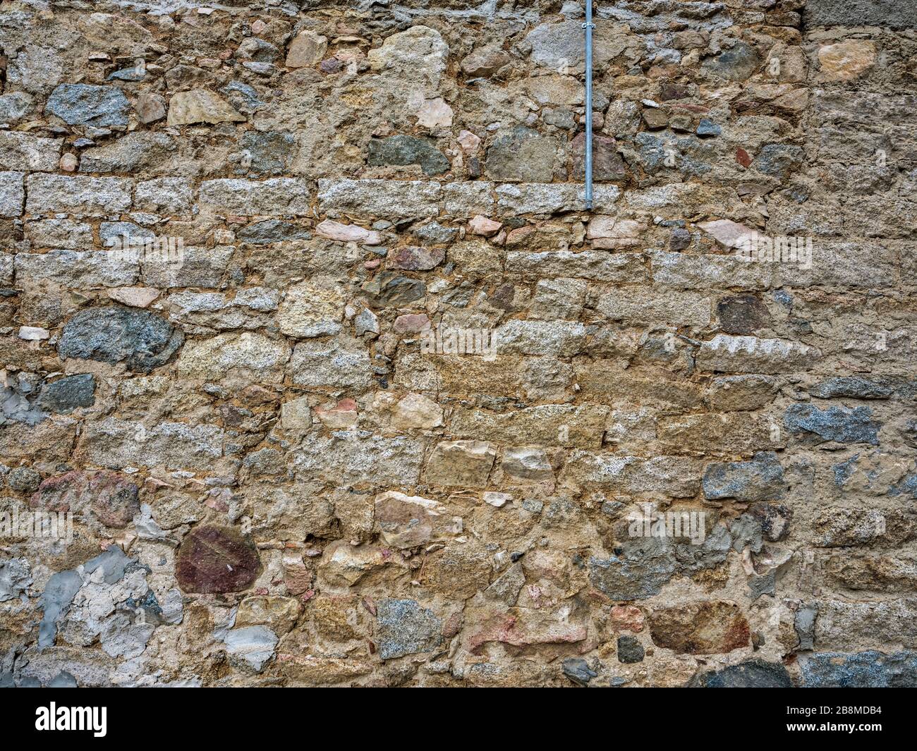 Ancient wall built with stones of various types and thickness Stock ...