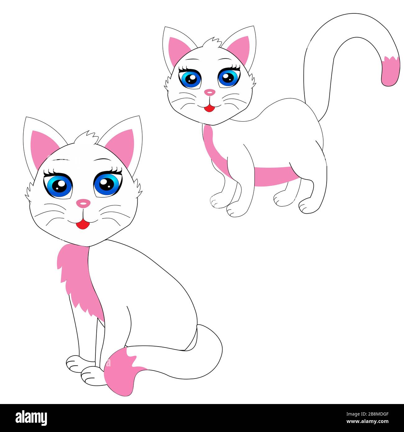 cat kitten cartoon illustration vector Stock Vector Image & Art - Alamy