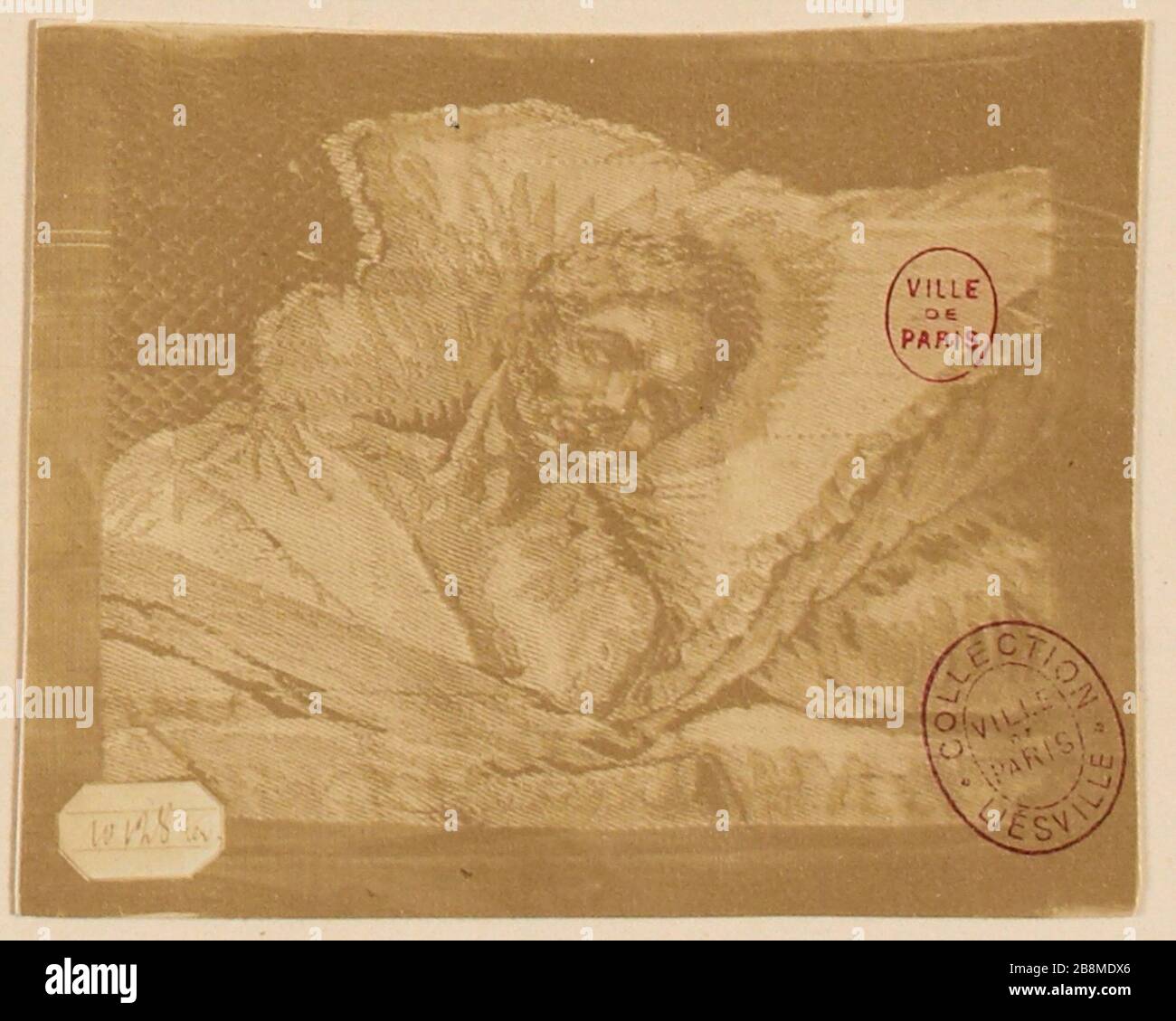 Reproduction of a painting. A man in his bed (TF Stock Photo - Alamy