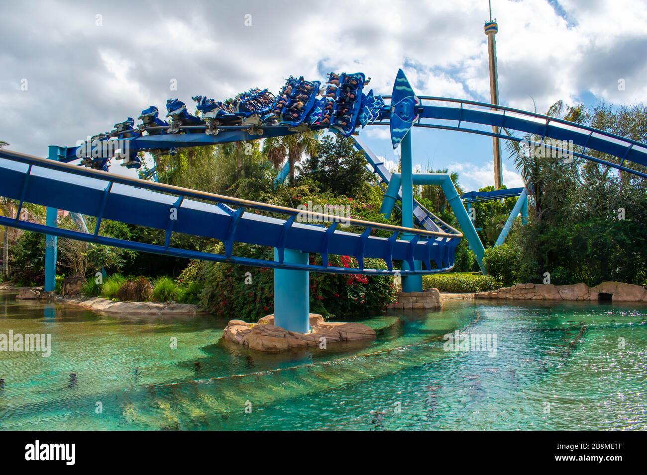 Orlando, Florida. February 15, 2020. People enjoying terrific Manta Ray ...