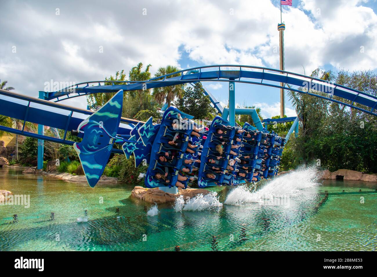 Orlando, Florida. February 15, 2020. People enjoying terrific Manta Ray ...