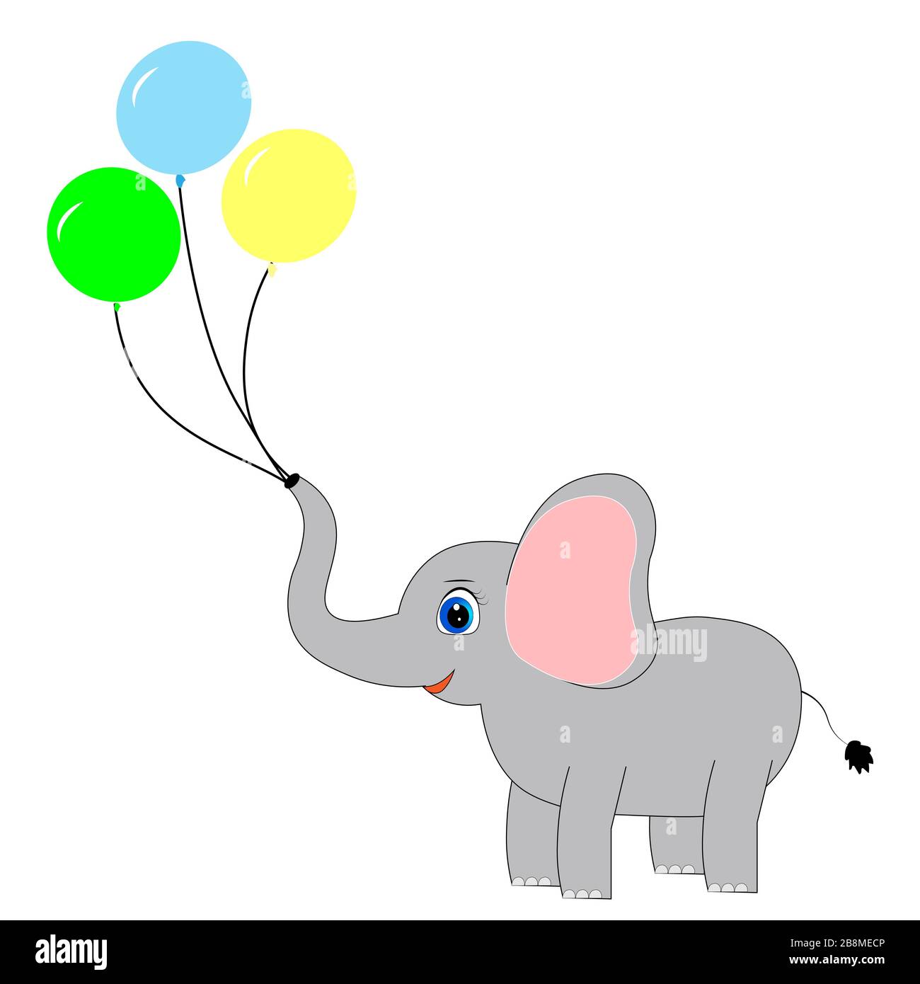 cute elephant cartoon illustration Stock Vector Image & Art - Alamy