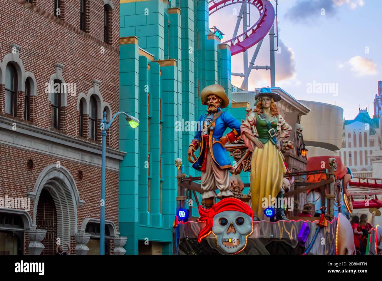 Orlando, Florida. March 02, 2020. Colorful float in Mardi Gras Parade ...