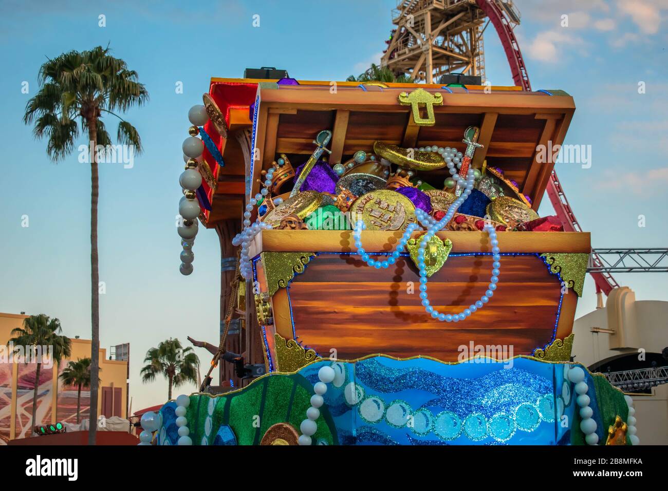 Orlando, Florida. March 02, 2020. Colorful float in Mardi Gras Parade ...