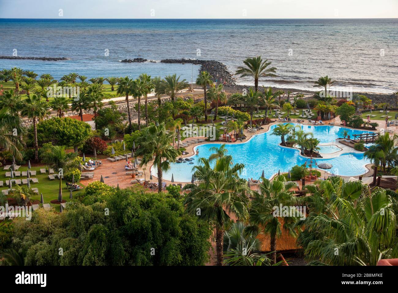 Pool and beach of Sheraton La Caleta Resort & Spa Costa Adeje Tenerife ...