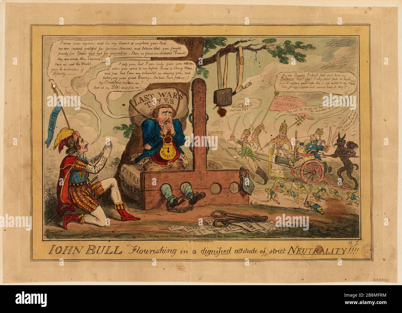 John Bull Flourishing in a dignified attitude of strict neutrality ...