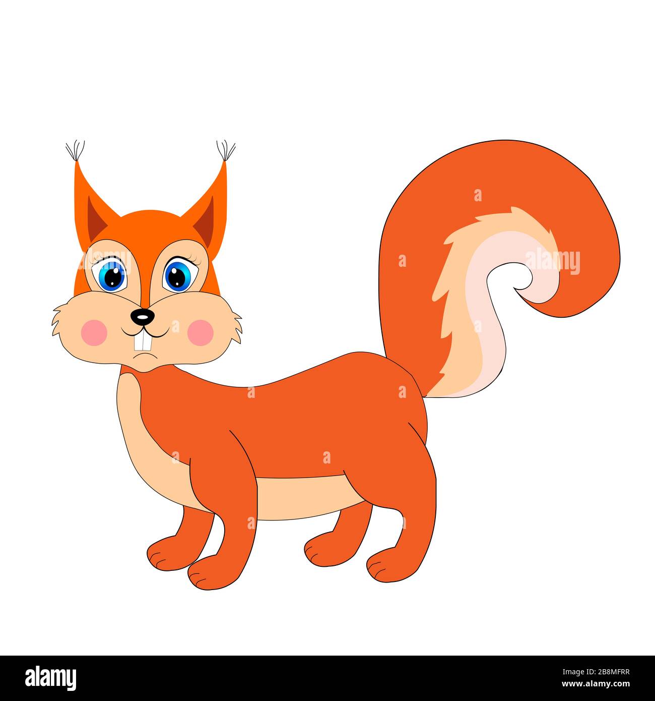 squirrel cartoon illustration nursery decor vector Stock Vector Image ...