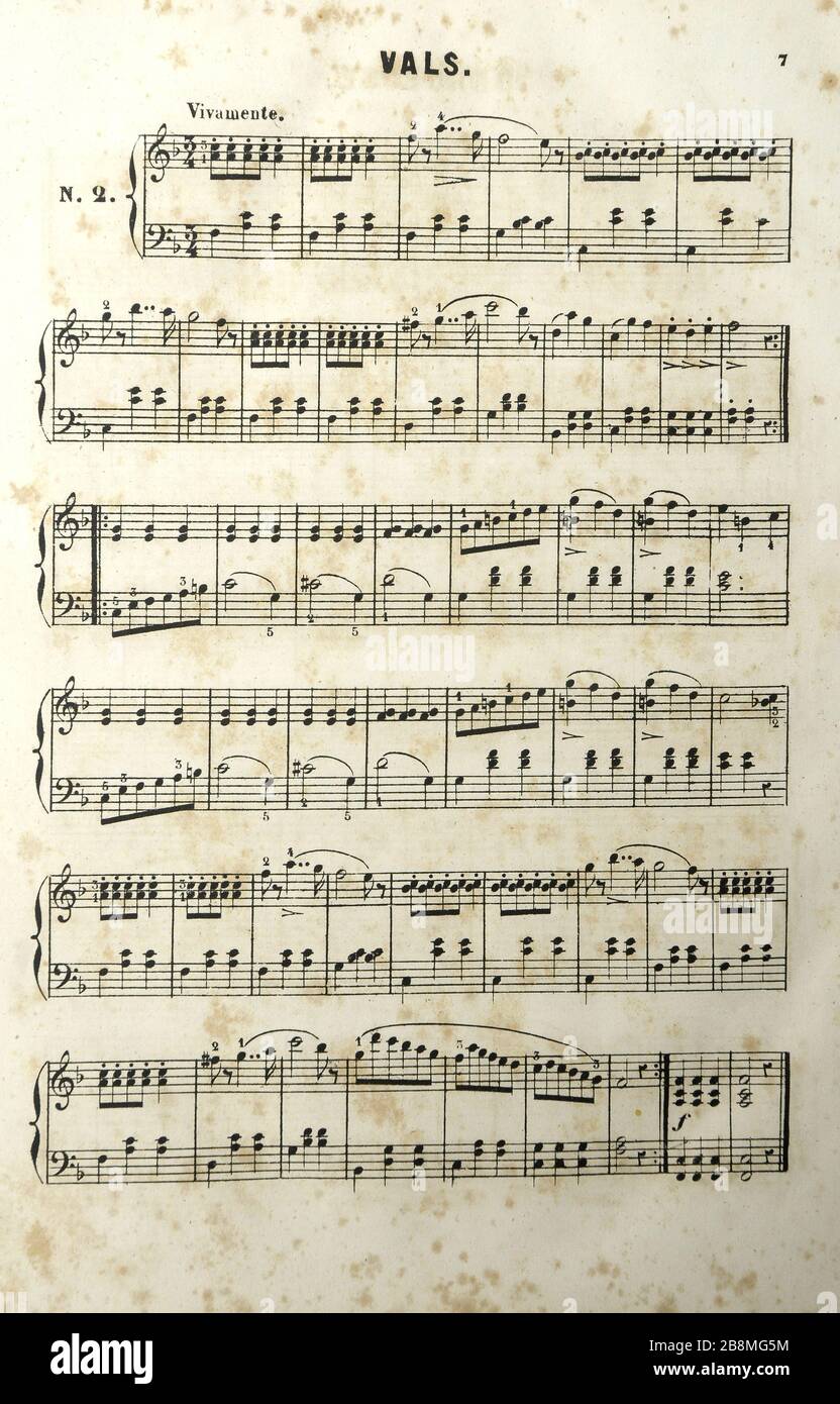 Old piano sheet music hi-res stock photography and images - Alamy