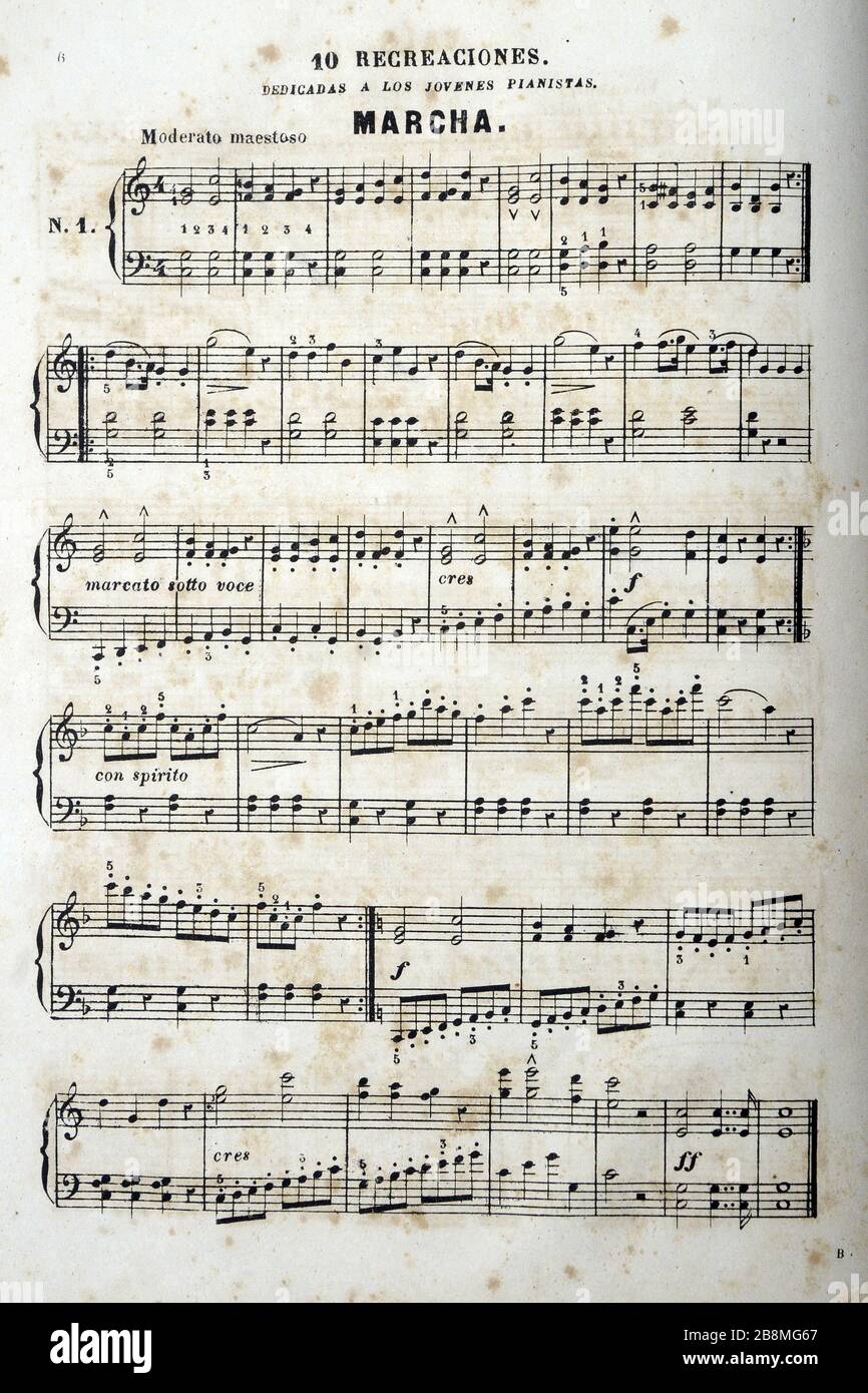 old March music sheet Stock Photo - Alamy