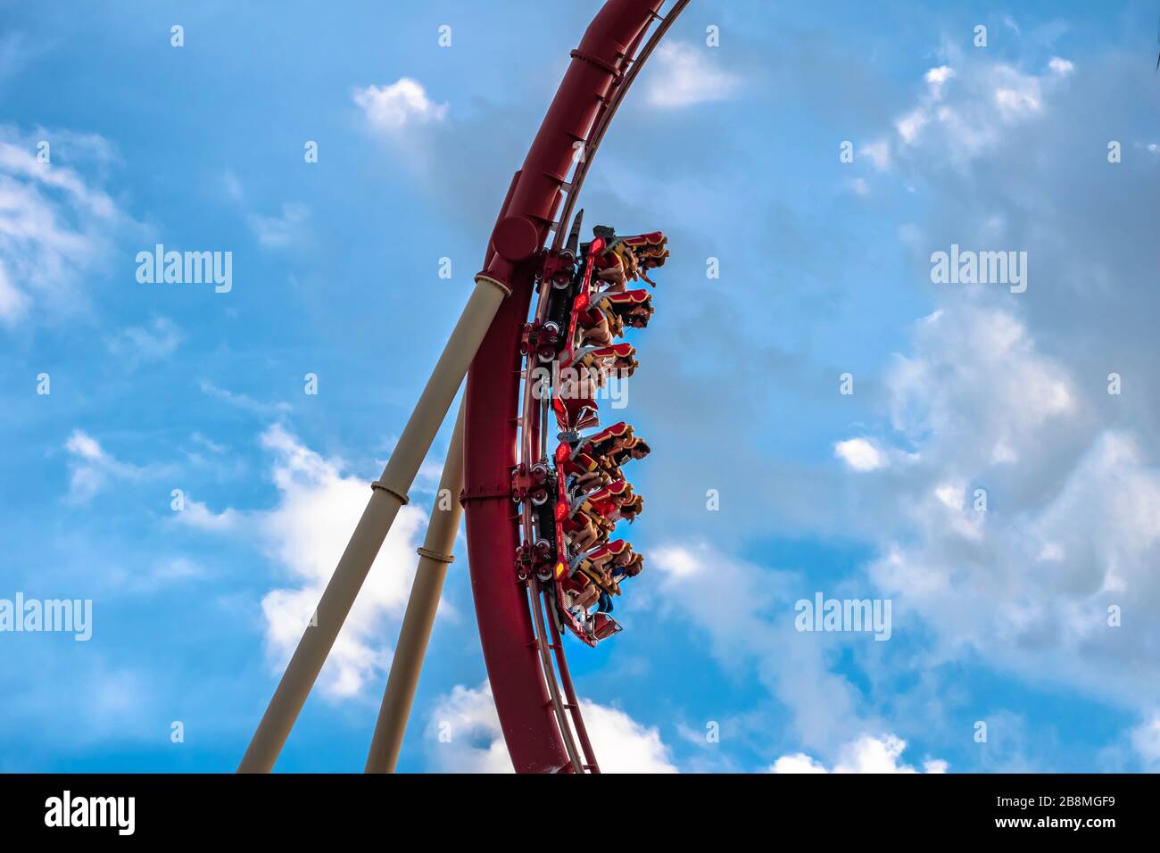 Orlando, Florida. March 02, 2020. People enjoying Hollywood Rip Ride ...