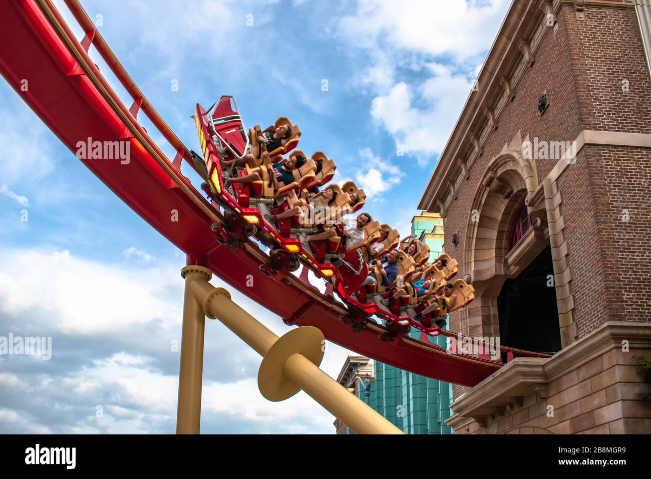 Orlando, Florida. March 02, 2020. People enjoying Hollywood Rip Ride ...