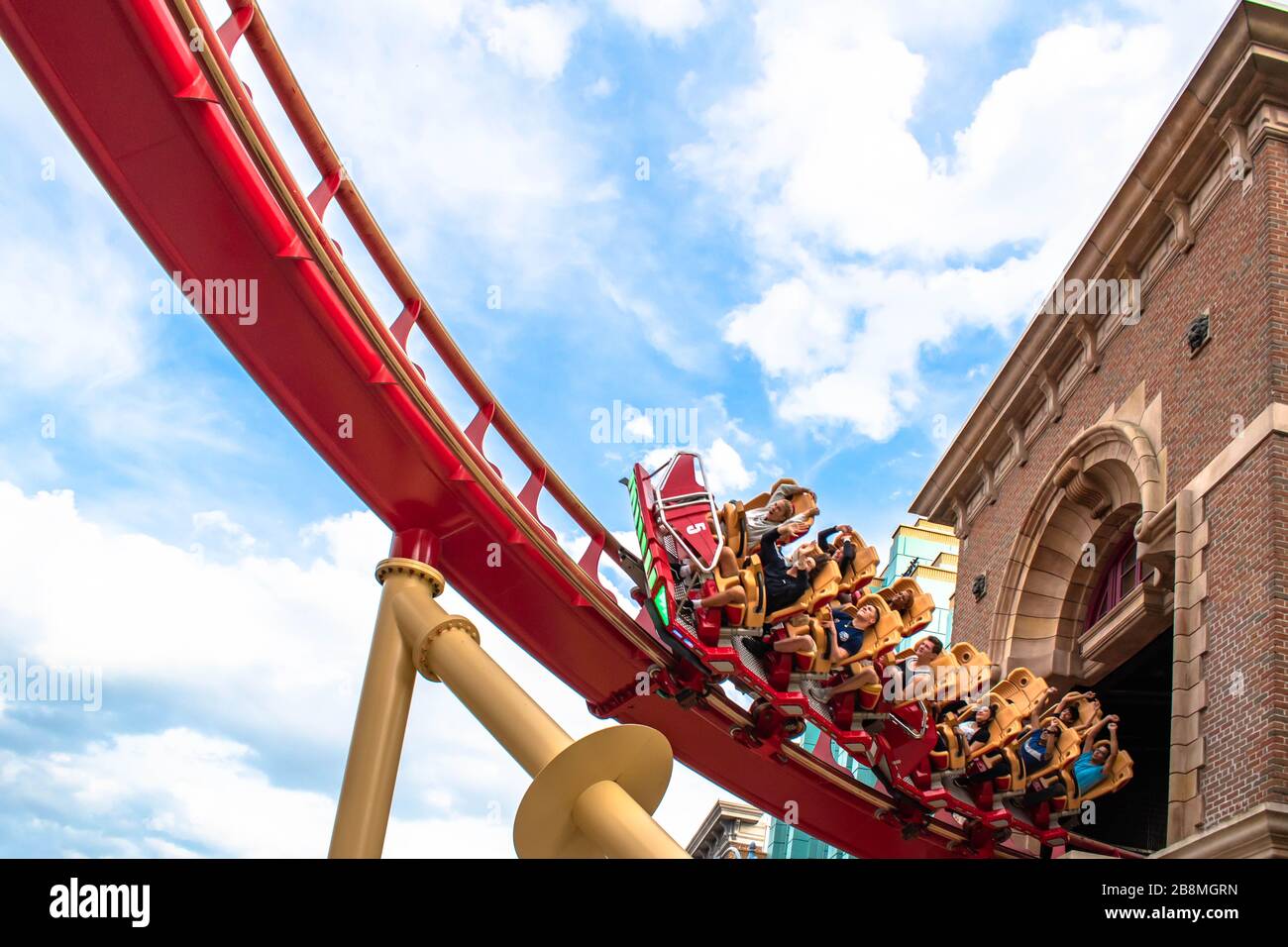 Orlando, Florida. March 02, 2020. People enjoying Hollywood Rip Ride ...