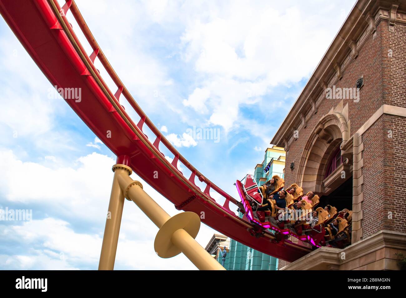 Orlando, Florida. March 02, 2020. People enjoying Hollywood Rip Ride ...