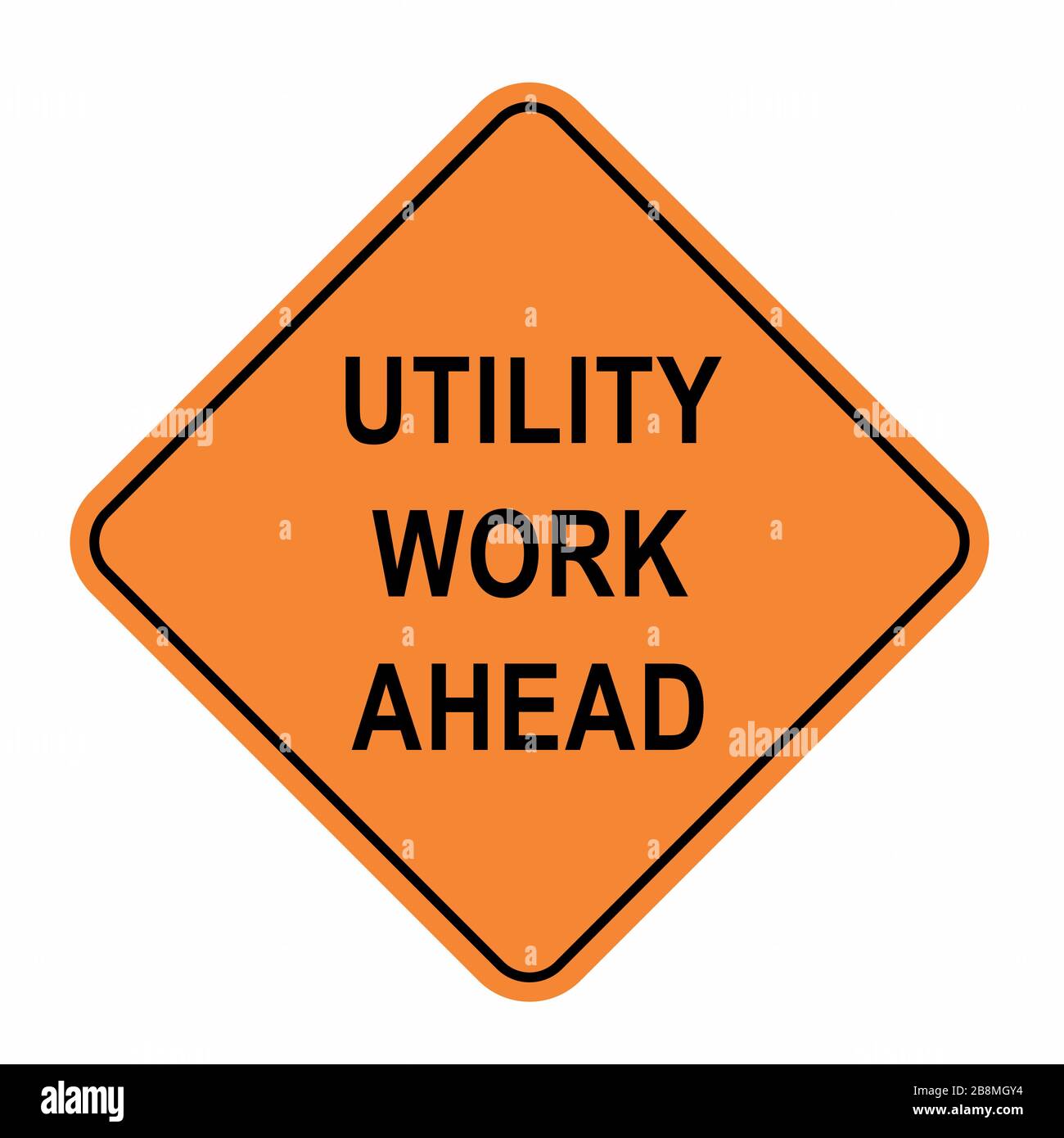 Utility work ahead road sign Stock Vector Image & Art - Alamy