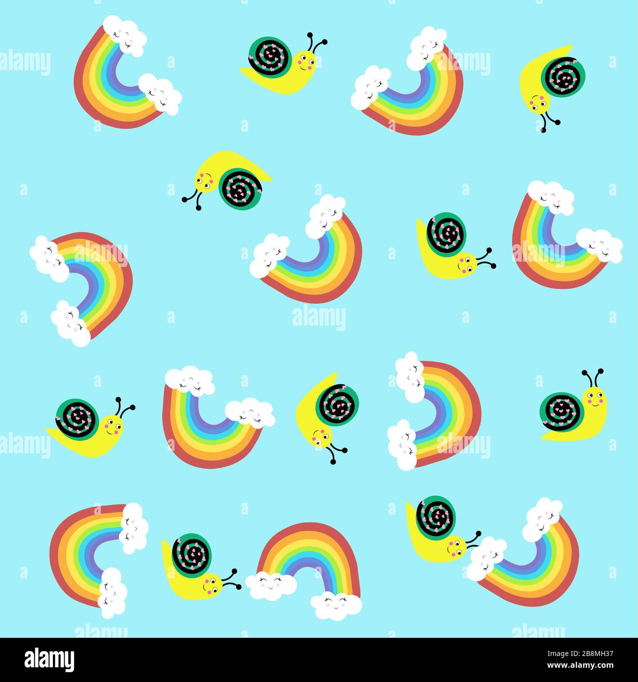 colorful rainbow cartoon illustration nursery decor Stock Vector Image ...