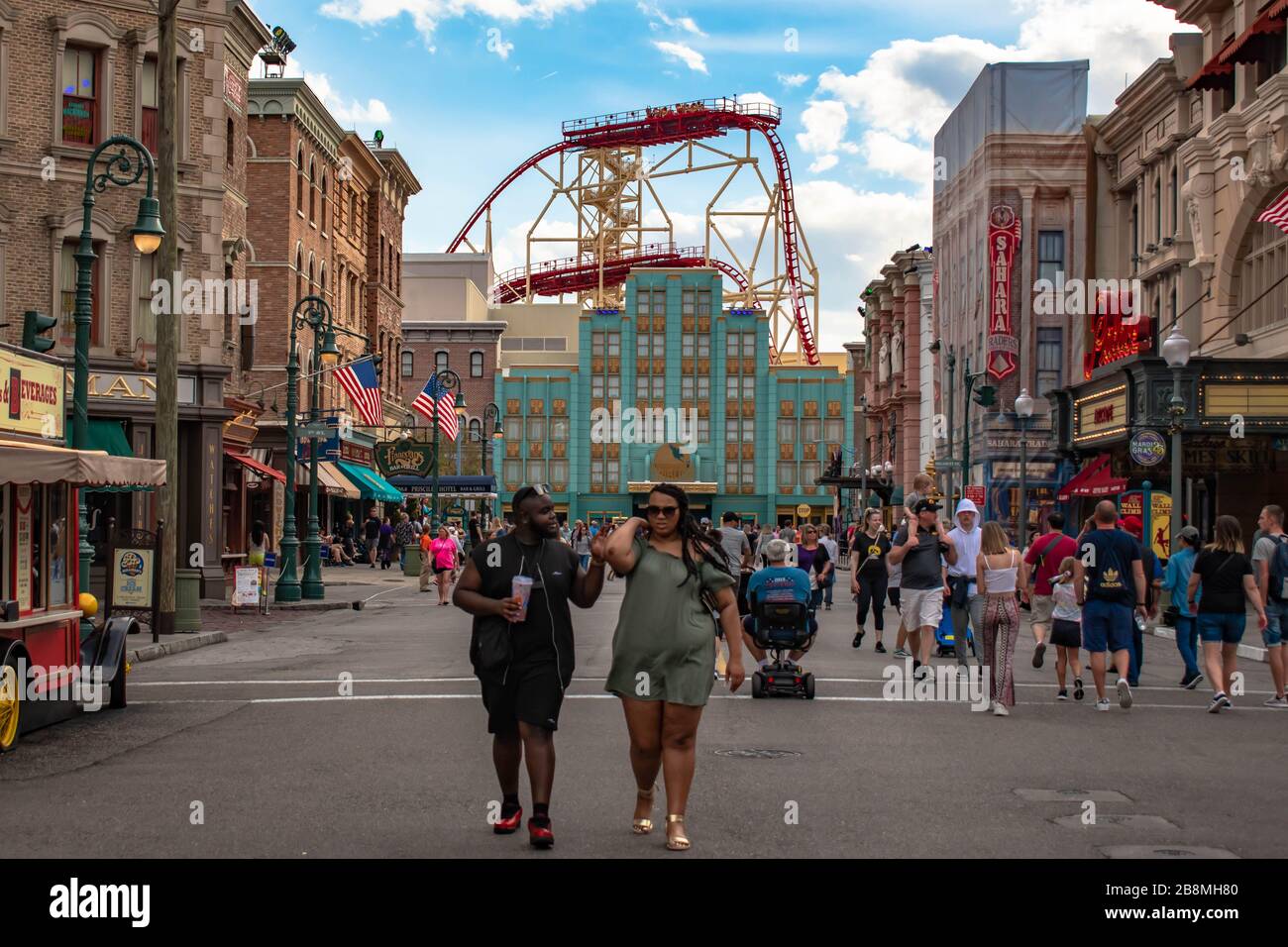 Orlando, Florida. March 02, 2020. People walking in New York area at ...