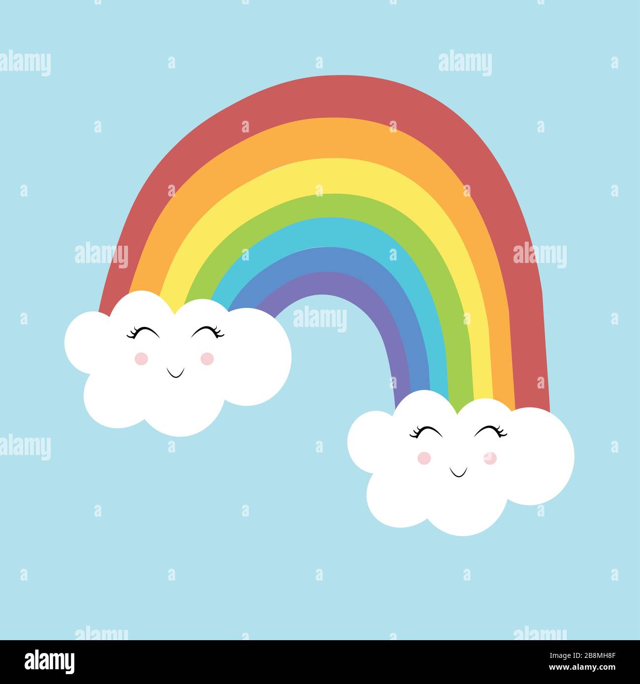 colorful rainbow cartoon illustration nursery decor Stock Vector Image ...