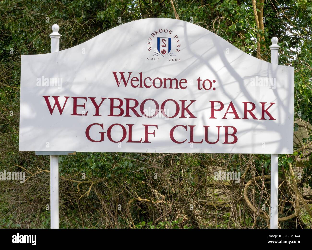 Welcome sign weybrook park hi-res stock photography and images - Alamy