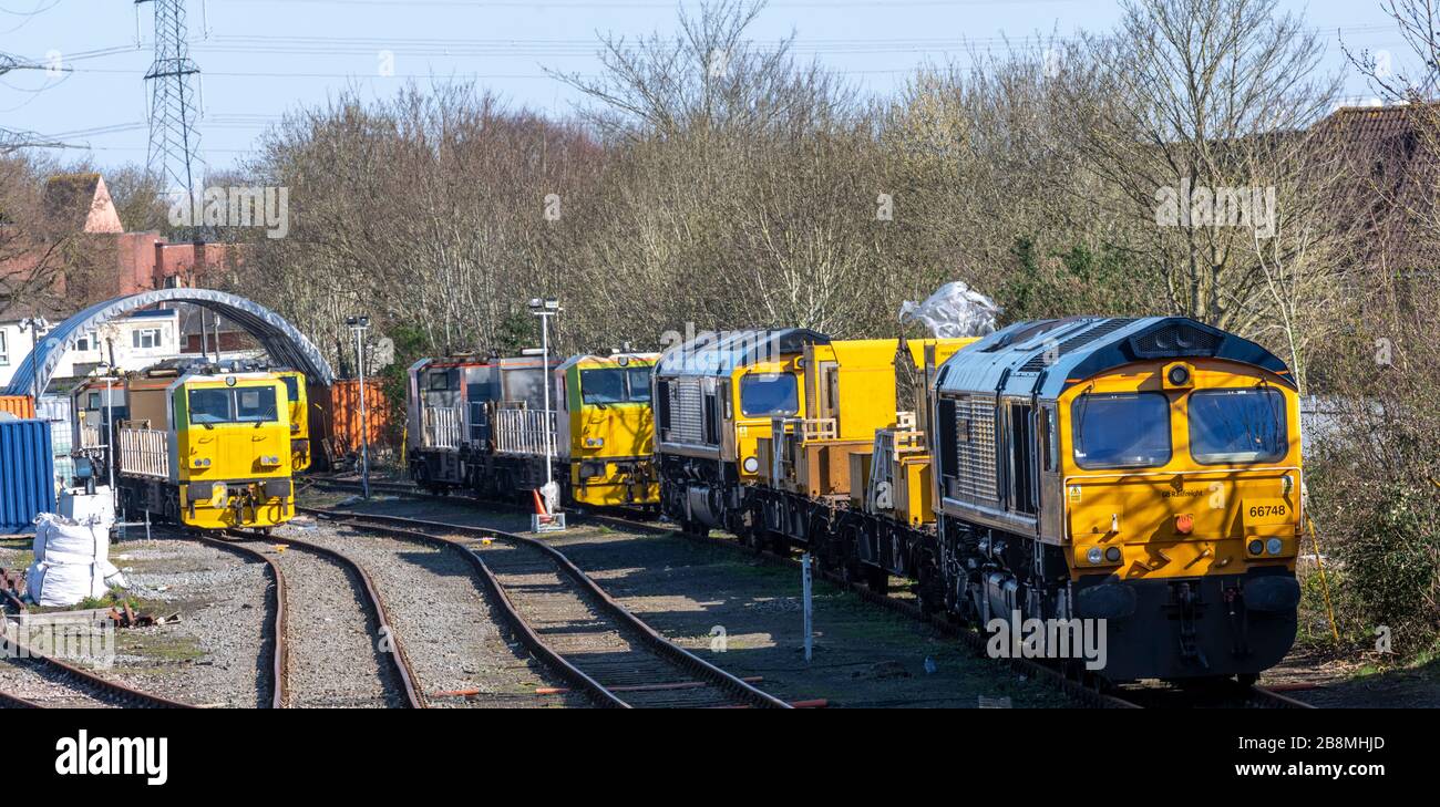 British Rail GB Railfreight service locomotives including Class 66 West ...