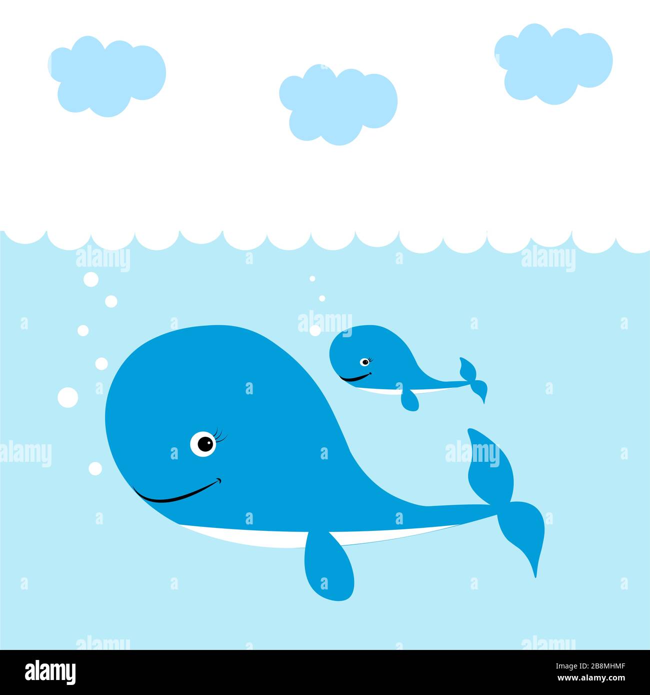 cute whale cartoon illustration vector Stock Vector Image & Art - Alamy